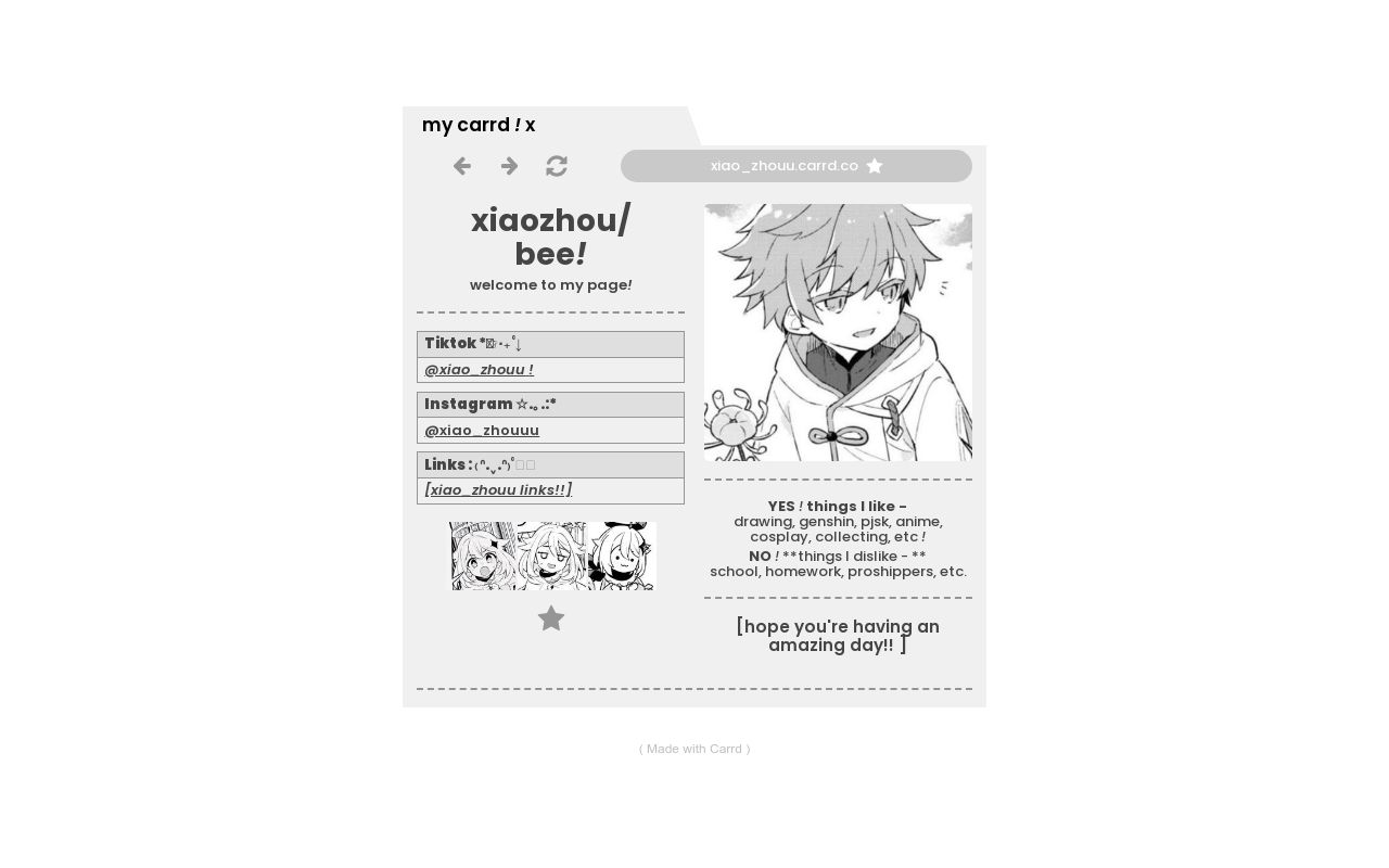 xiao_zhouu carrd info